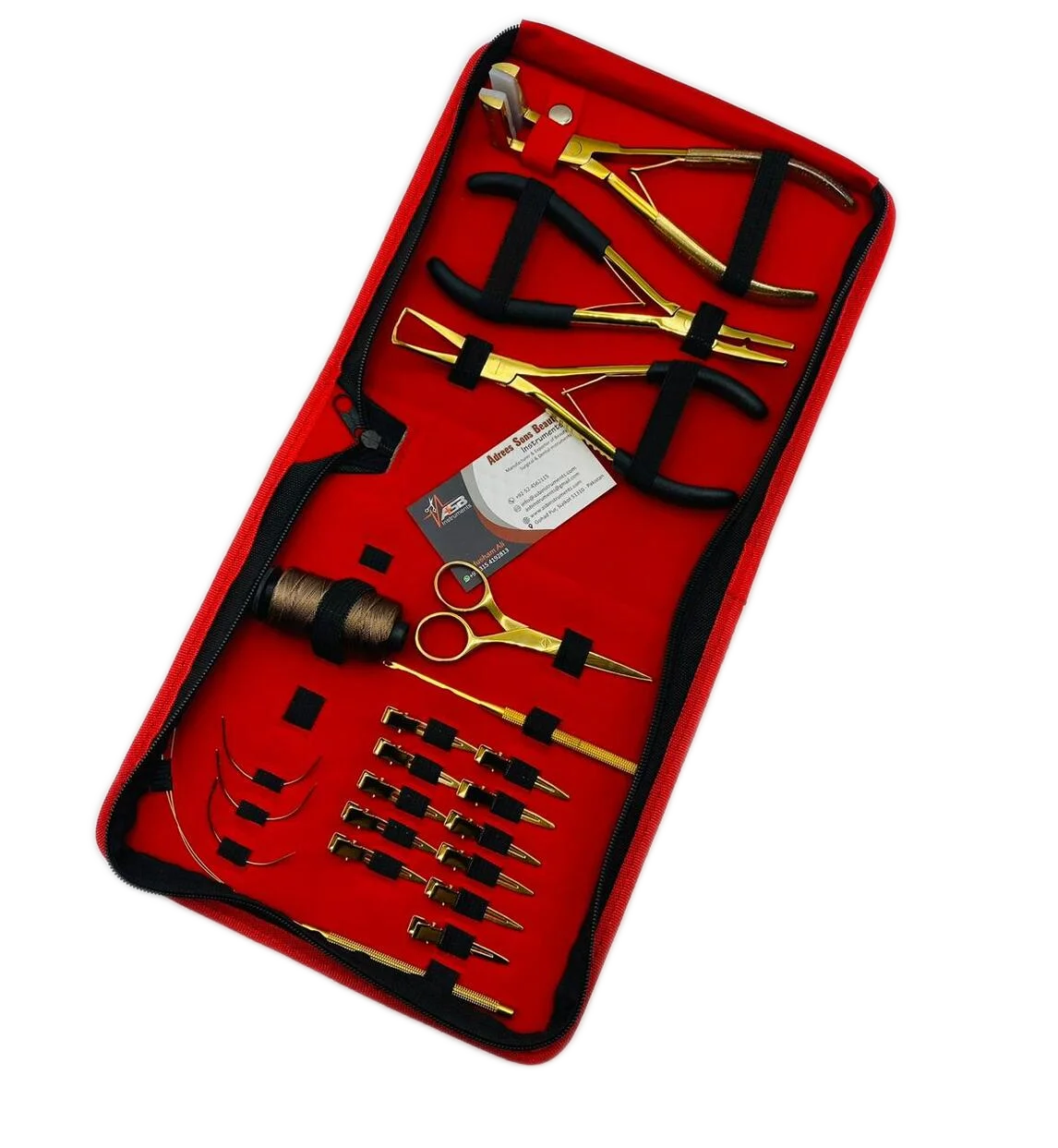 White Professional Hair Extension Tools Kit Stainless Steel Surgical ...