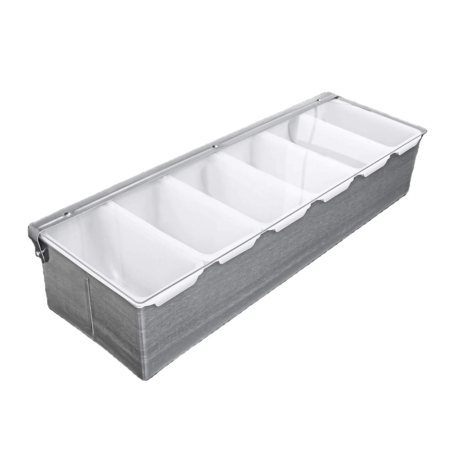 Container Box Compartment Food Grade Steel Plastic Condiment Rack ...