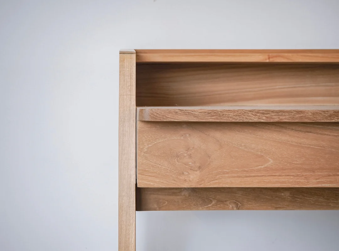 Teak Wood Desk - Modern, Durable, and Easy to Install