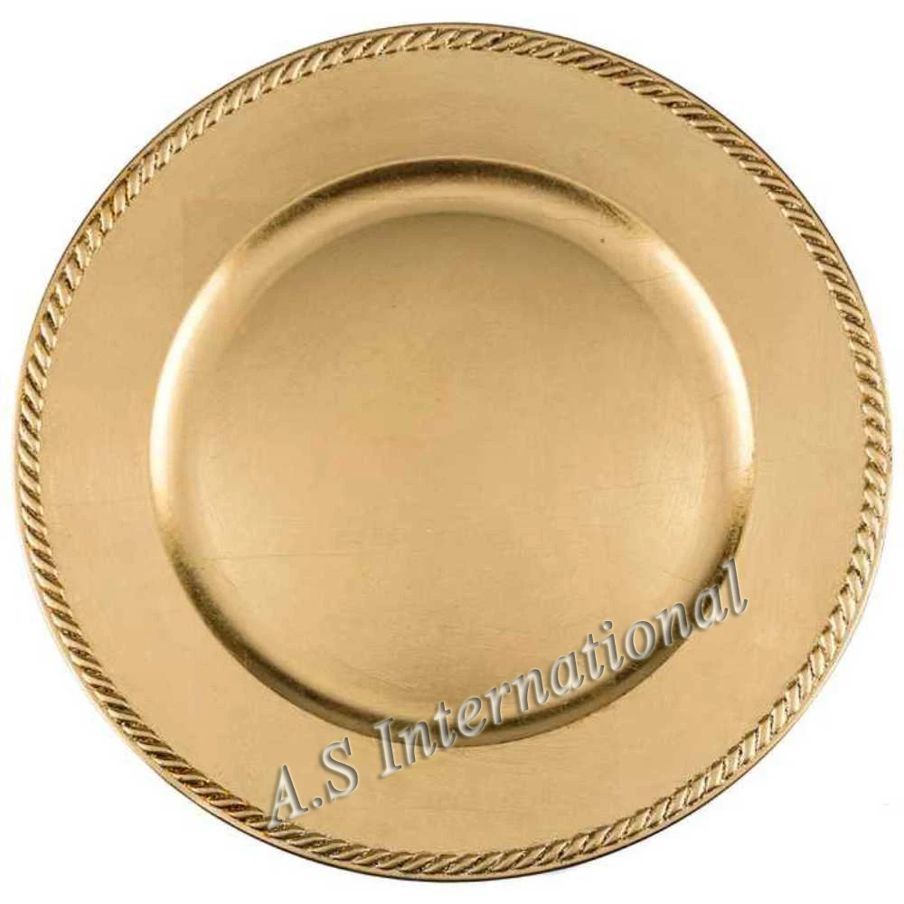 Customized Latest Design Round Brass Charger Plate Kitchenware Gold ...