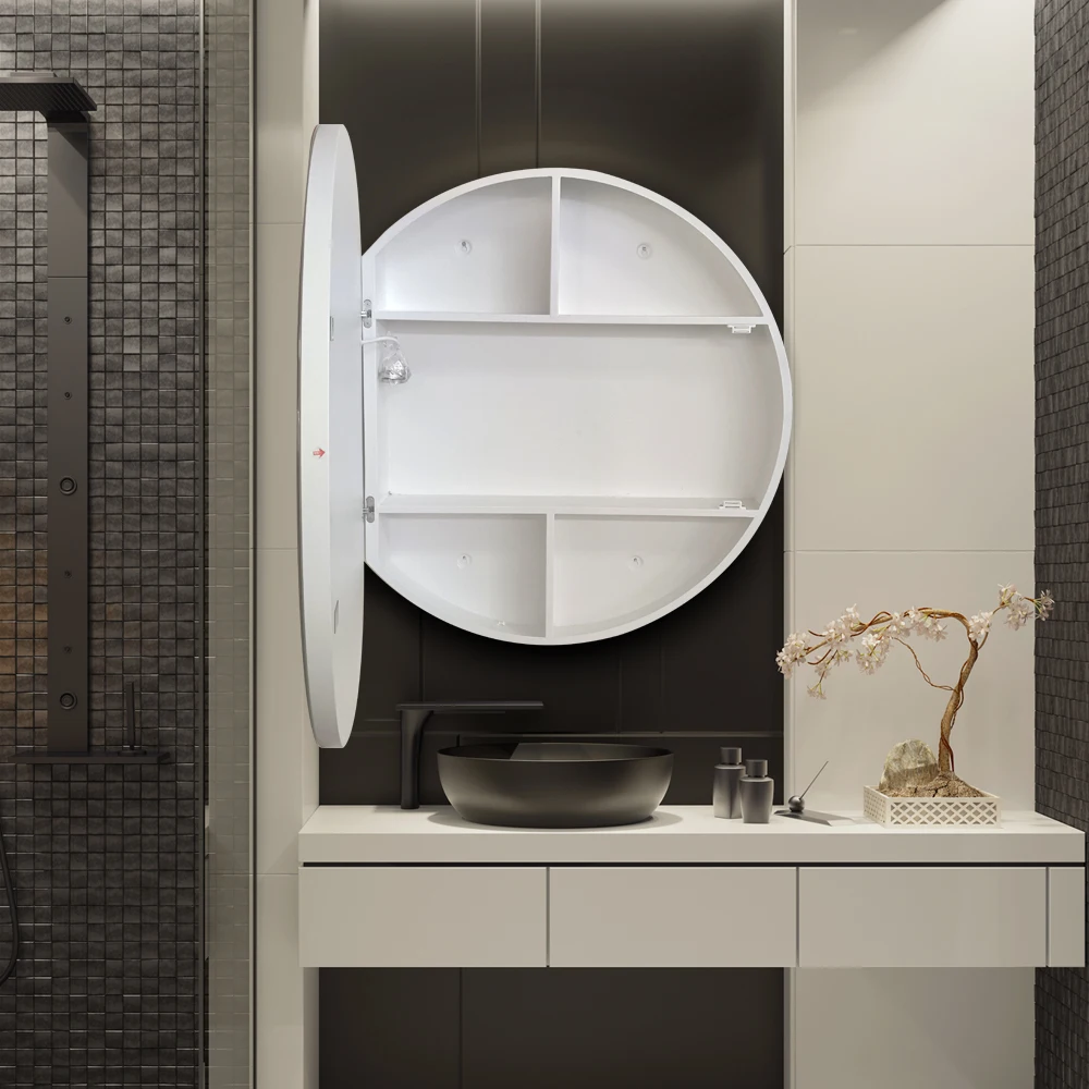 Modern Smart Steel LED Mirror Cabinet - Anti-Fog & Illuminated