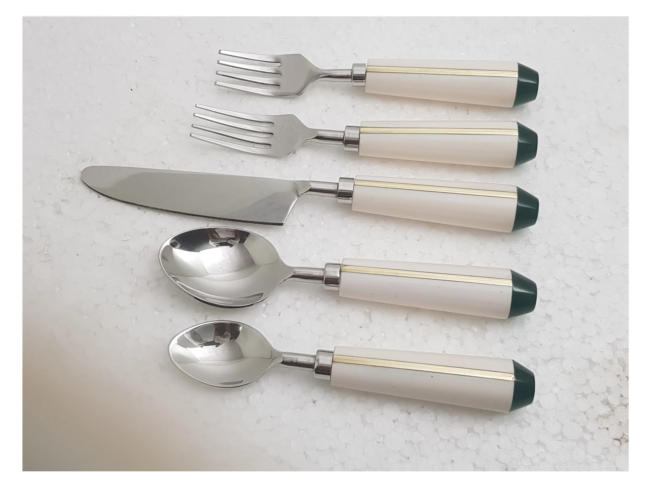 Classy Stainless Steel Flatware Set With Wood Resin Handle Silverware ...