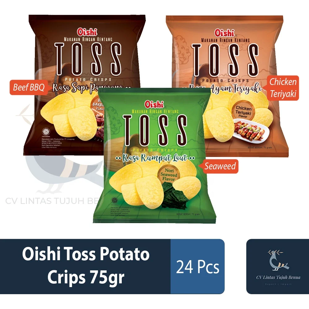 Wholesale Oishi Toss Potato Crisp 75gr Beef Bbq Flavor Crispy Salty ...