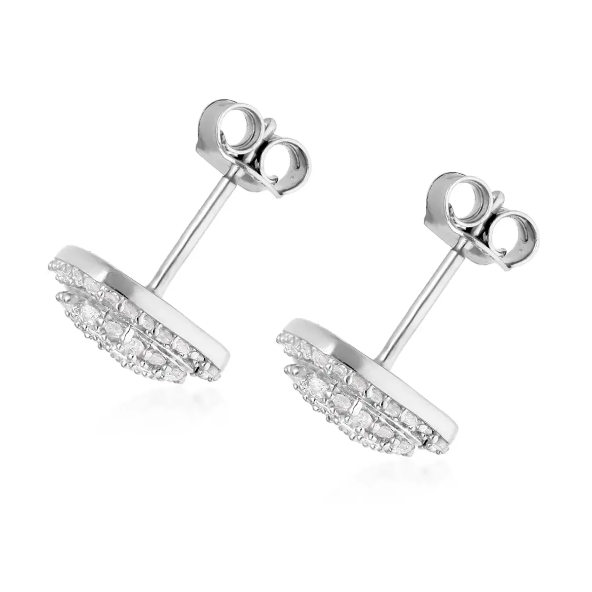 Dazzling Simplicity: Diamond Stud Earrings In Platinum Over Sterling Silver,Elegant Fine Jewelry ...