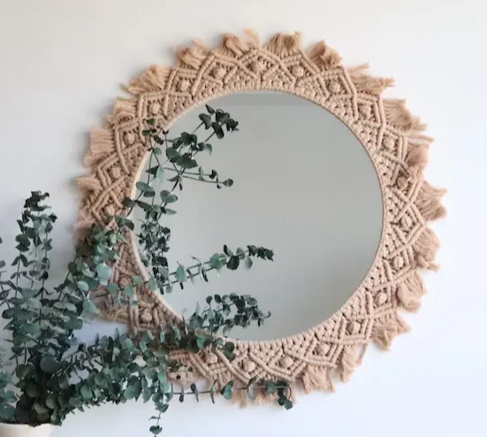 Indian Wooden Handicrafts Art And Decor Hand Carved Mirror,White Polished Wall Hanging Hanging ...