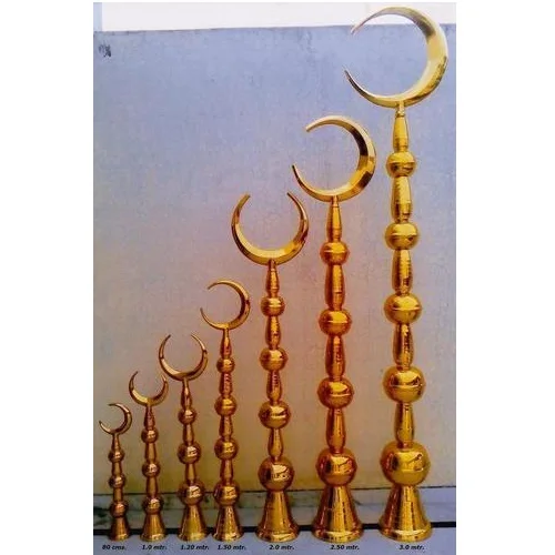 Crescent Moon Brass Minaret - Mosque Decoration Art