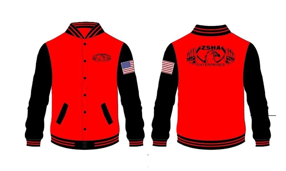 Varsity College Letterman Jacket Customize Logo Embroidery Body Sleeve ...