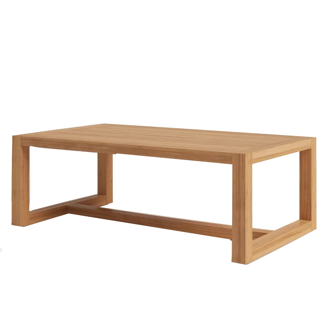 Teak Solid Wood Coffee Table With Rectangular Top Table And Rectangular Legs Angular Design ...