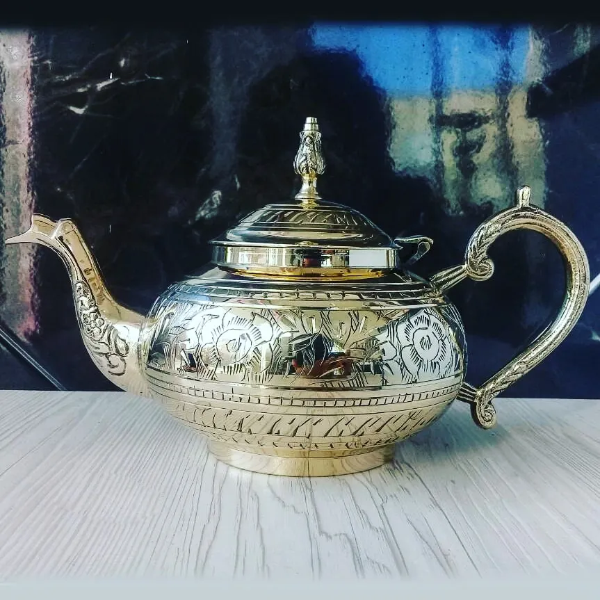 Arabic Tea Kettle In Pure Brass From Handicraft Manufacturers Turkish ...