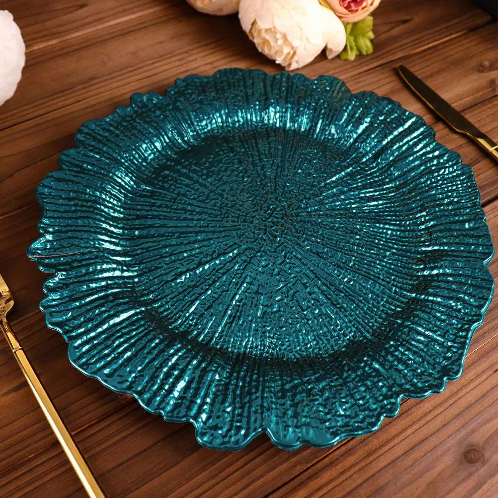Modern Luxury Round Mosaic Charger Plate For Home Hotel Wedding And ...