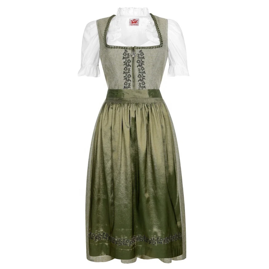 Traditional Maxi Dirndls Custom Made Bavarian Style Lace Up Decoration ...