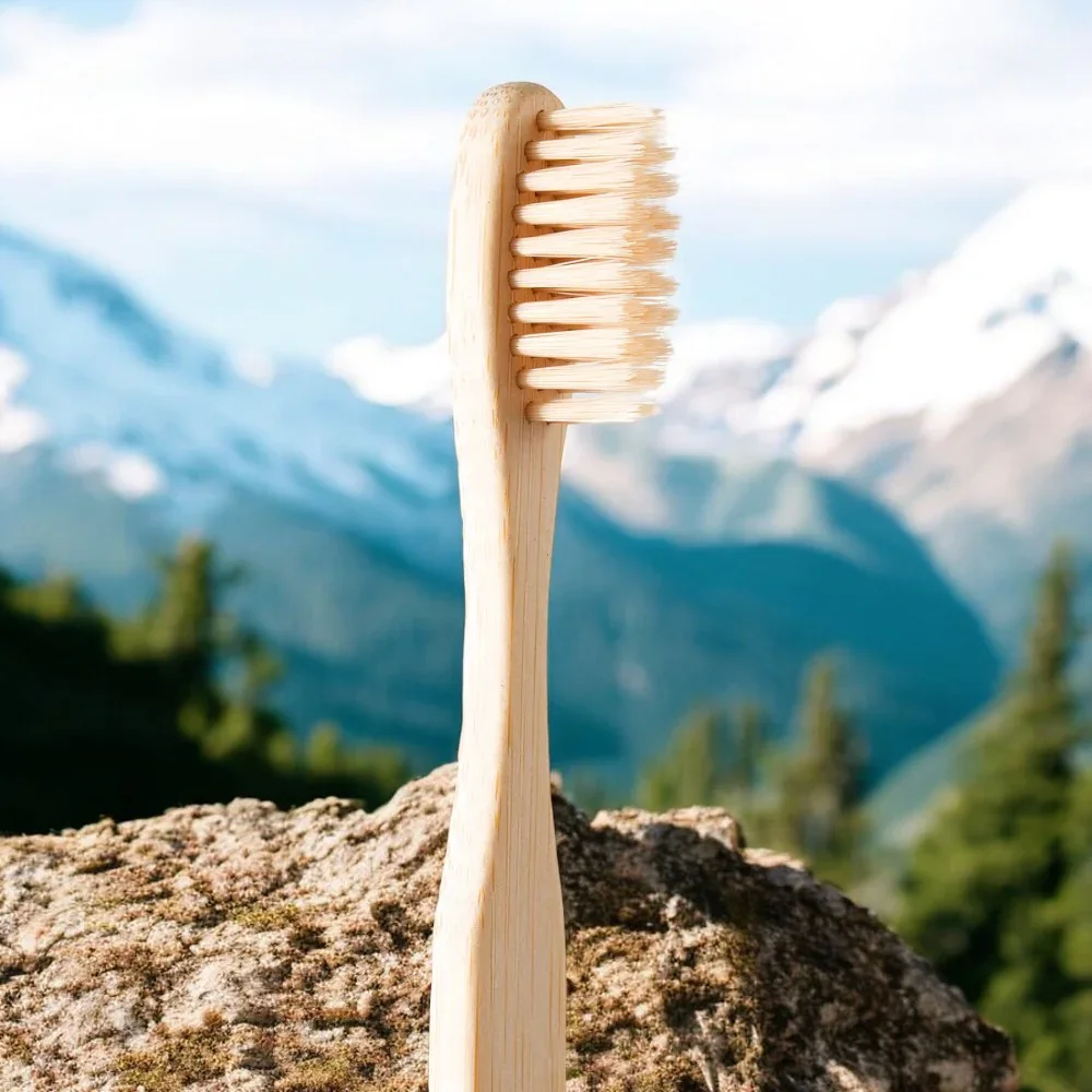 Organic Eco-Friendly & Biodegradable Bamboo Toothbrush with Castor Oil ...
