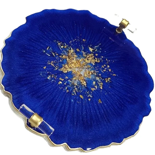 Epoxy Resin Custom Serving Tray Detailing Luxury Home Accessories - Buy Handmade Resin Creation ...