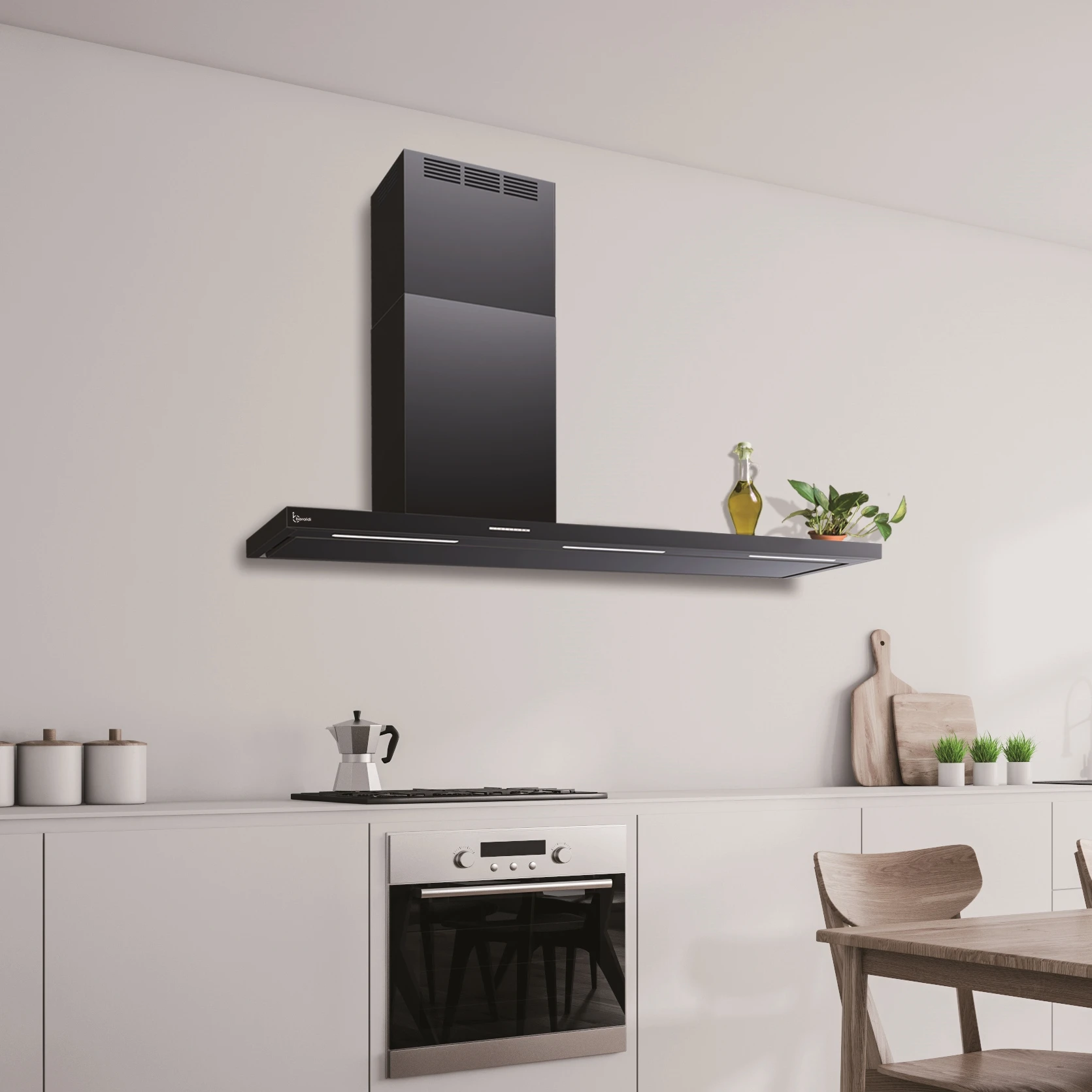 High Quality Made In Italy Design Black Wall Hood Range Hood 180x50cm ...
