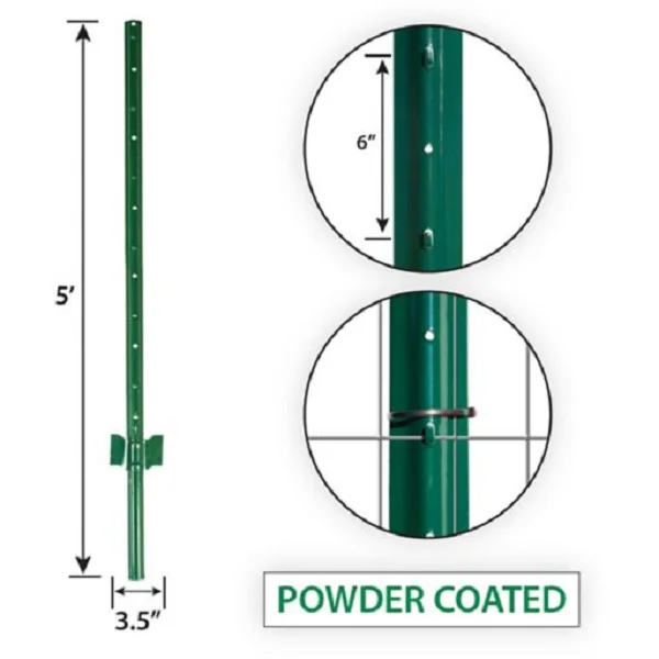 High Quality Green Powder Coated 5ft U Posts U-channel Sign Posts With ...