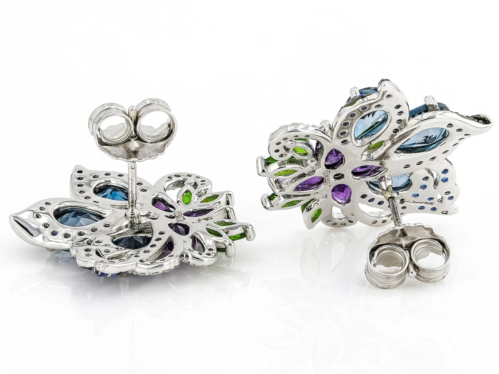 London Blue Topaz Rhodium Over Sterling Silver Earrings,Elegant Fine ...