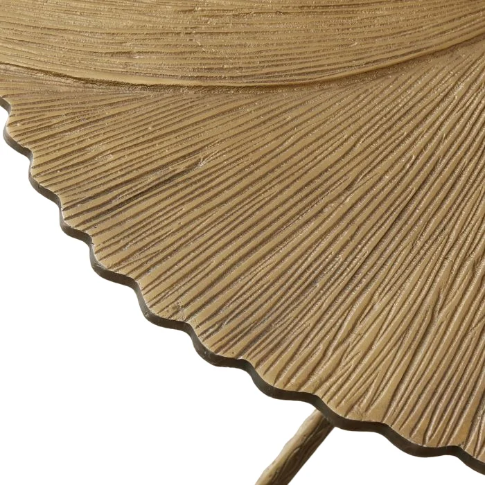 Classic Metal Coffee Table Round Top Sunray Texture With Gold Finishing ...