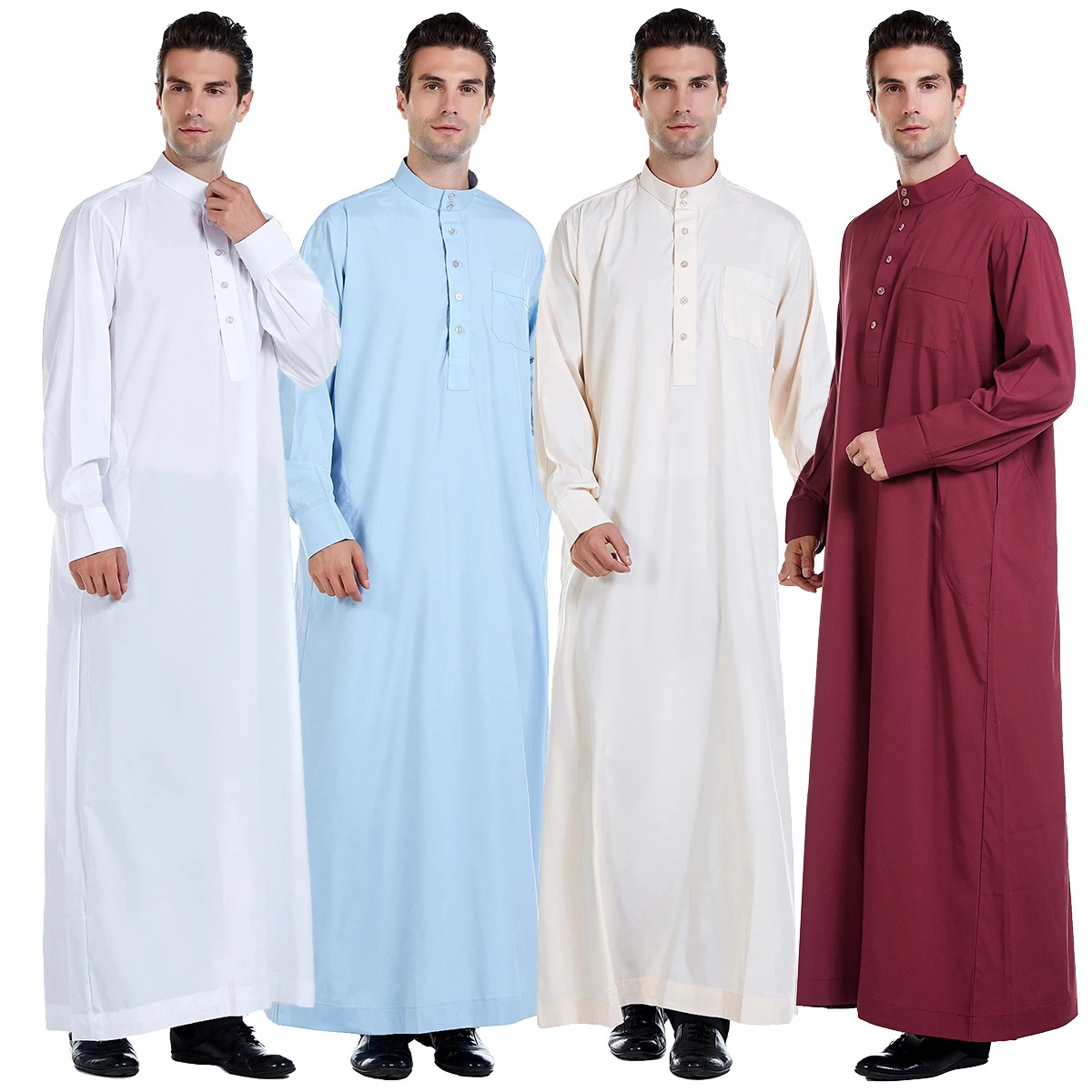 Muslim Islamic Men's Clothing Custom Made Thobe Short Sleeve Men ...