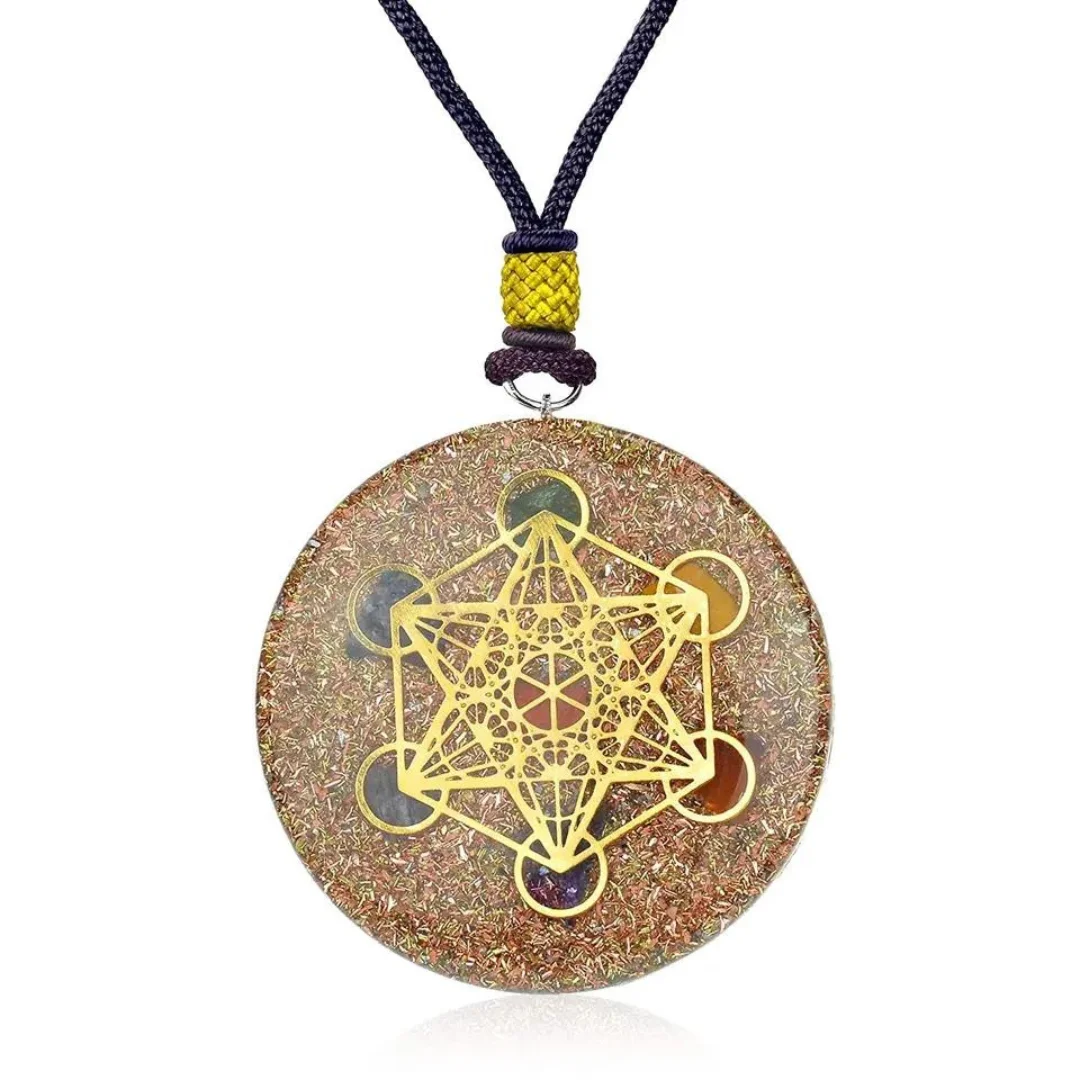 Metatron's Cube With Symbol Crystal Orgonite Pendant | Energy Healing ...