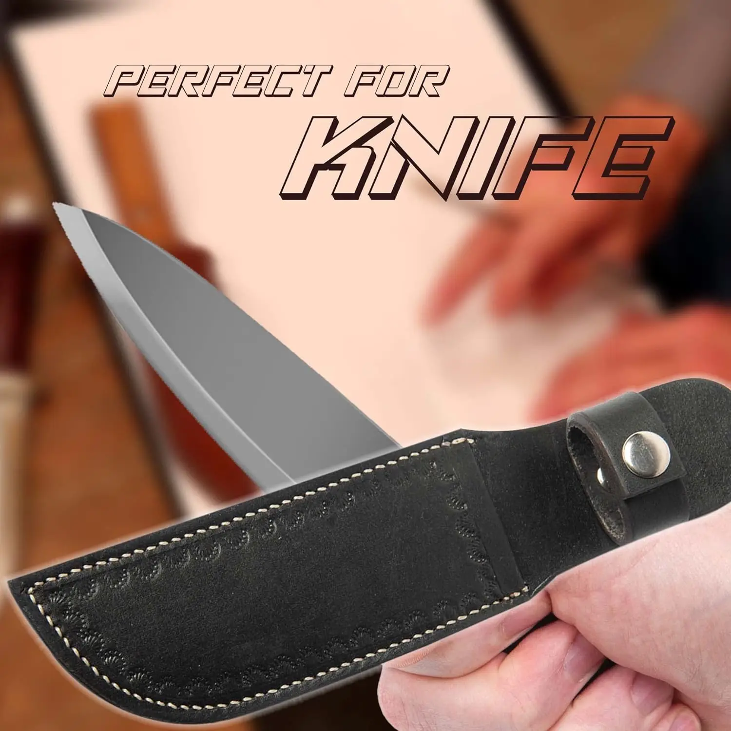 Real Leather Knife Sheaths With Belt Loop Pocket Knife Holder For Belt ...