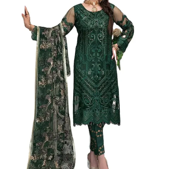 Unstitched Embroidered Suit For Women 3 Piece Salwar Kameez Women ...