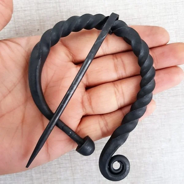 Premium Handmade Wrought Iron Forged Twisted Robe Pin Fibula Clothes ...