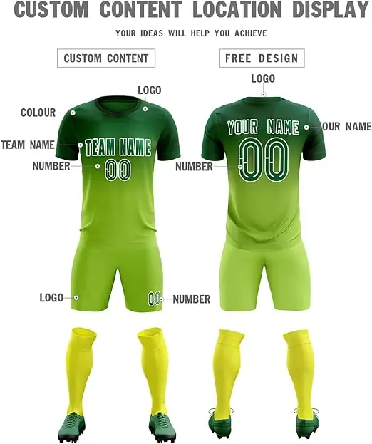 Printed Customized Team Uniforms Soccer Uniforms Customized Soccer 100% ...