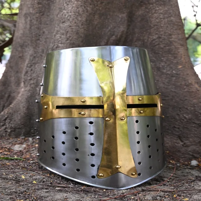 Medieval Crusader Templar Helmet - High Quality Armored Helm