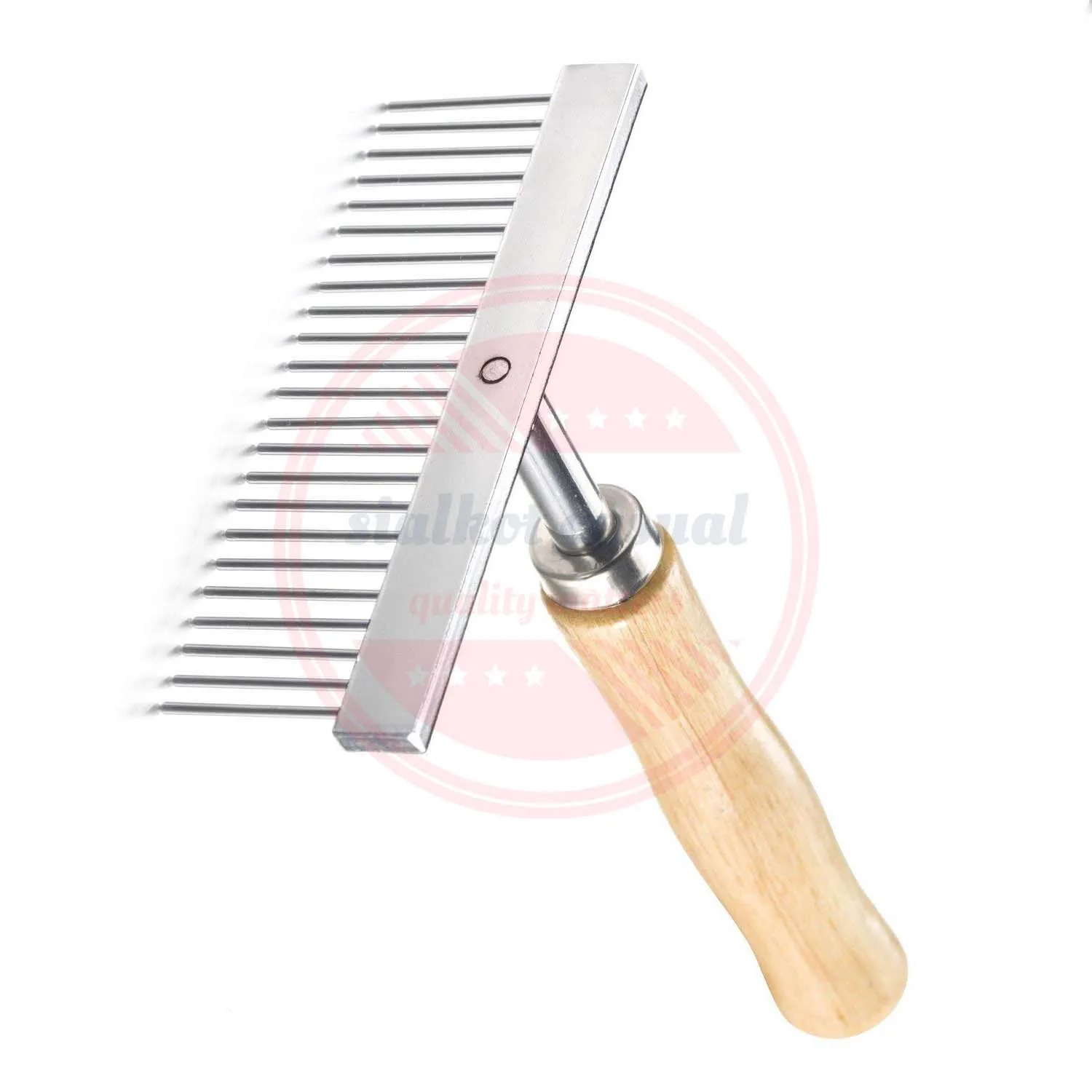Comfortable Grip Wooden Handle Stainless Steel Rake Comb\Premium ...