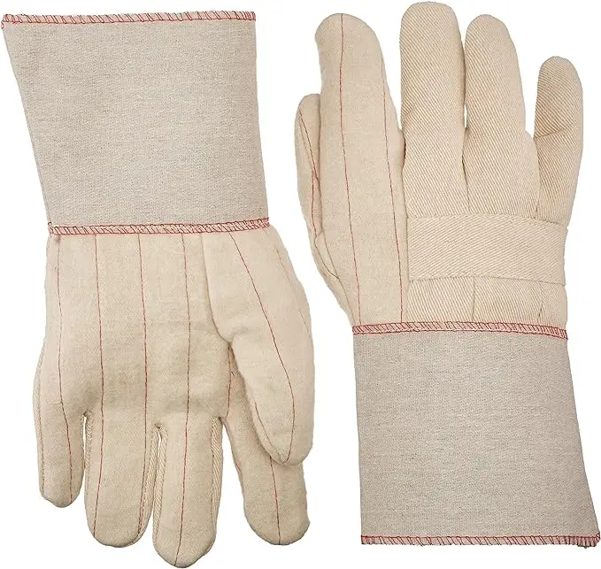 Premium Quality 100 %white Cotton Hot Mill Glove with 20CM Heavy Canvas ...