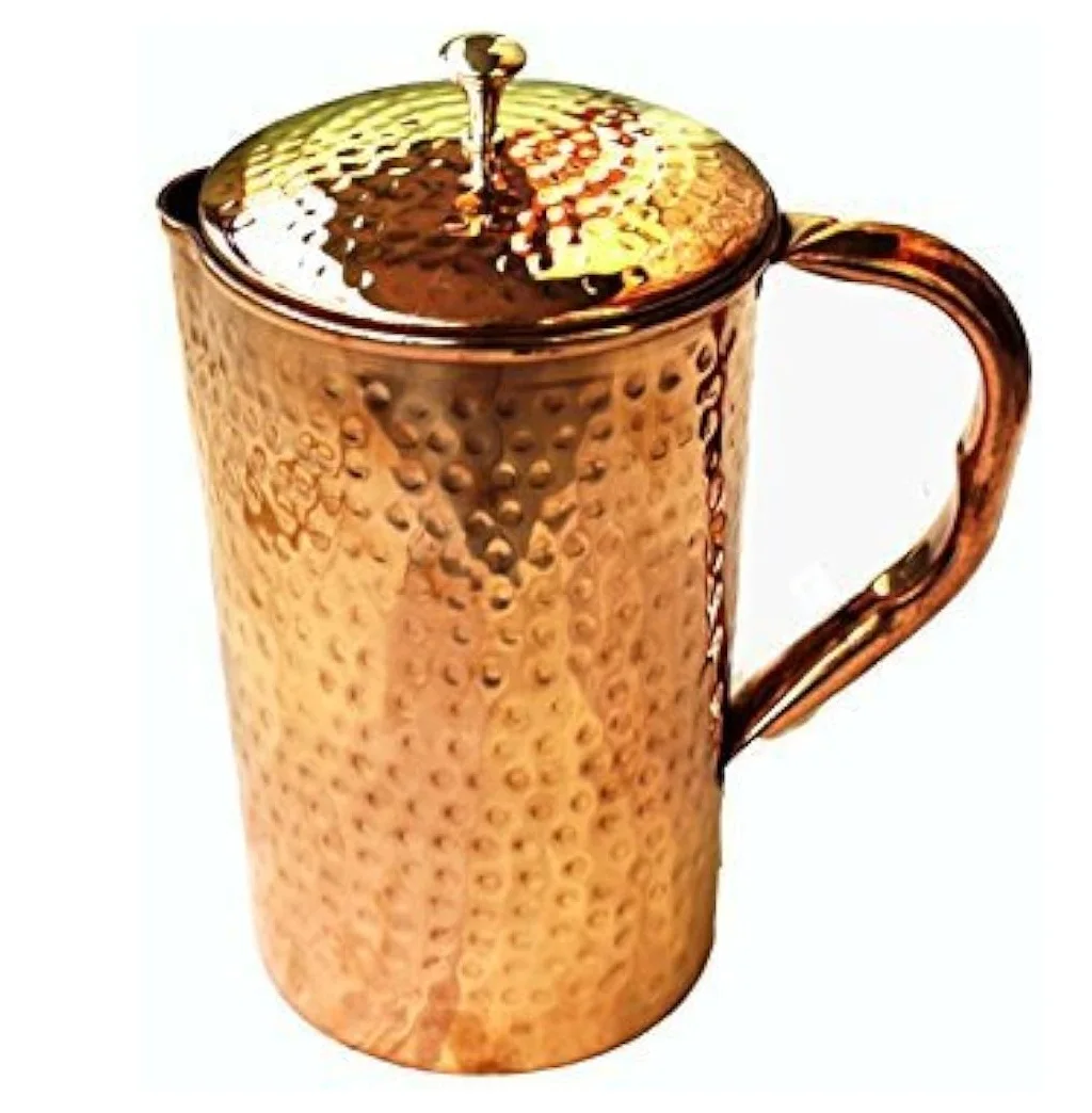 Sustainable Quality Pure Copper Standard Jug With A Lid Handcrafted ...