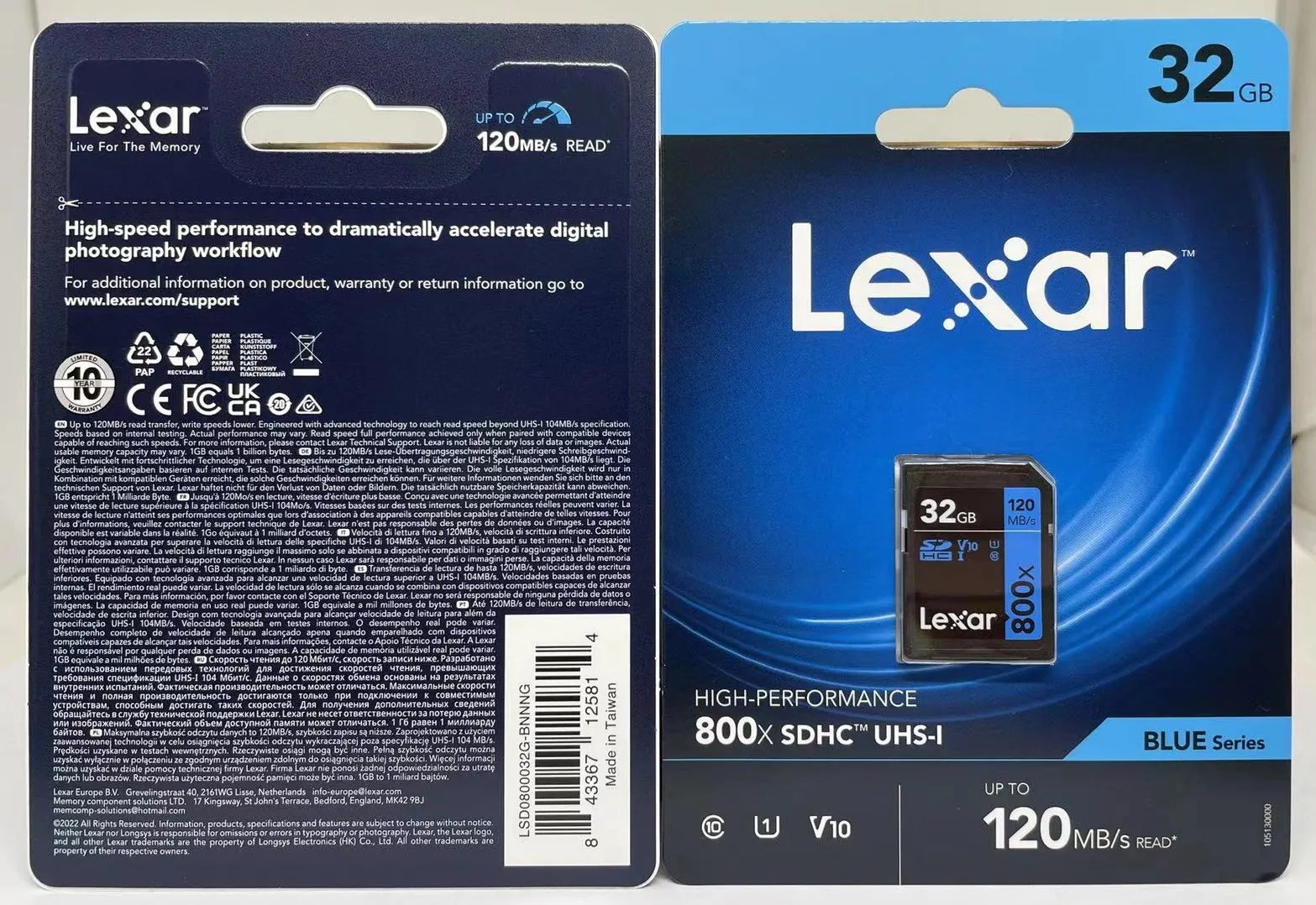 LSD0800032G-BNNNG Lexar High-Performance 800x SDHC/SDXC UHS-I Card BLUE ...