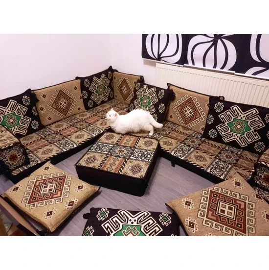 Double Set Ottoman Afghan Arabian Bar Nomad Yoruk Oriental Corner Sofa Set