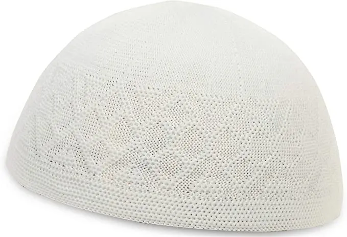 Set Black White Muslim Skull Cap - All-Season Kufi Hat