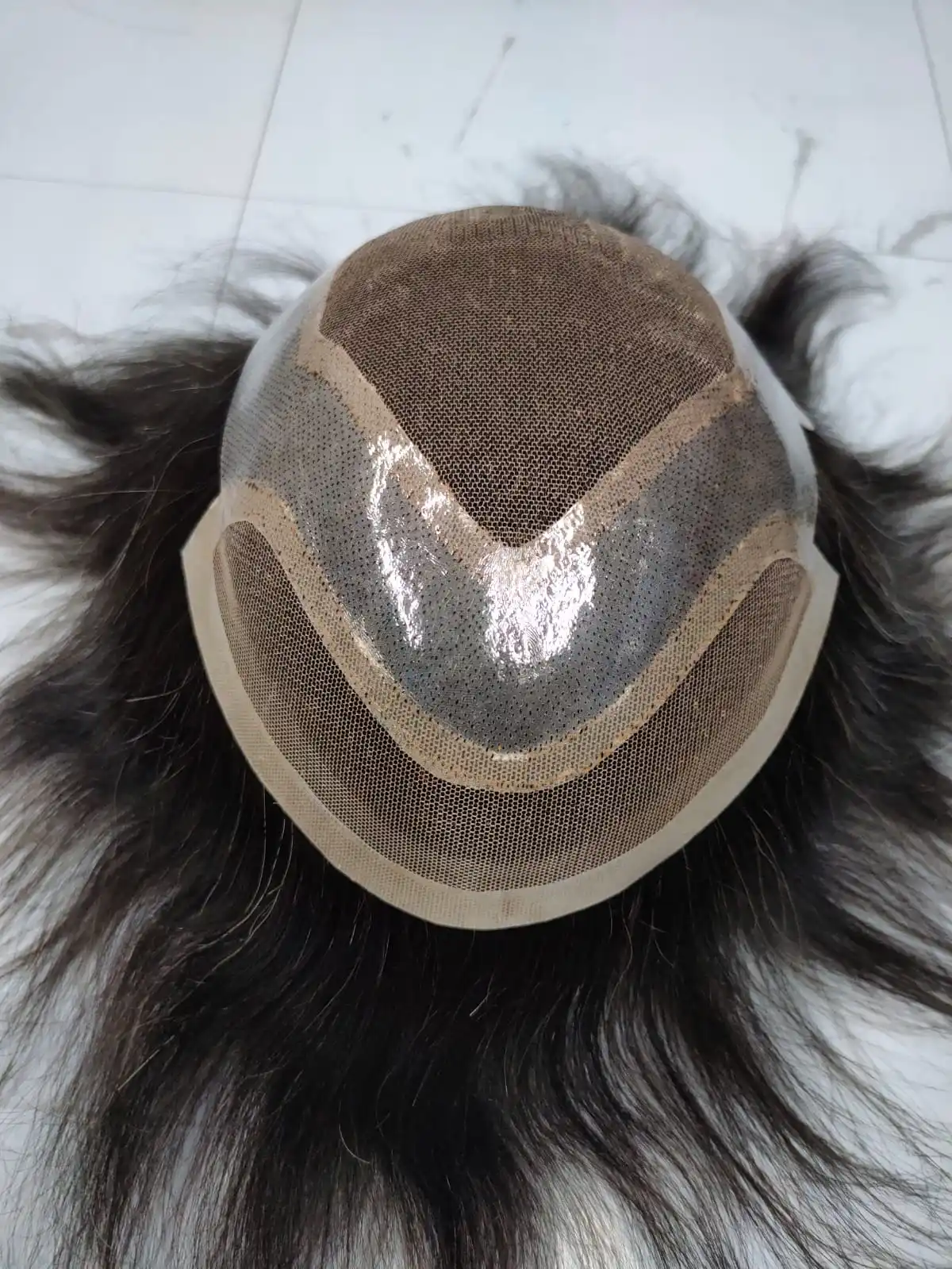 Silk Pro Men Toupees Human Hair Wig Toupee With 1b Straight Daily Use ...