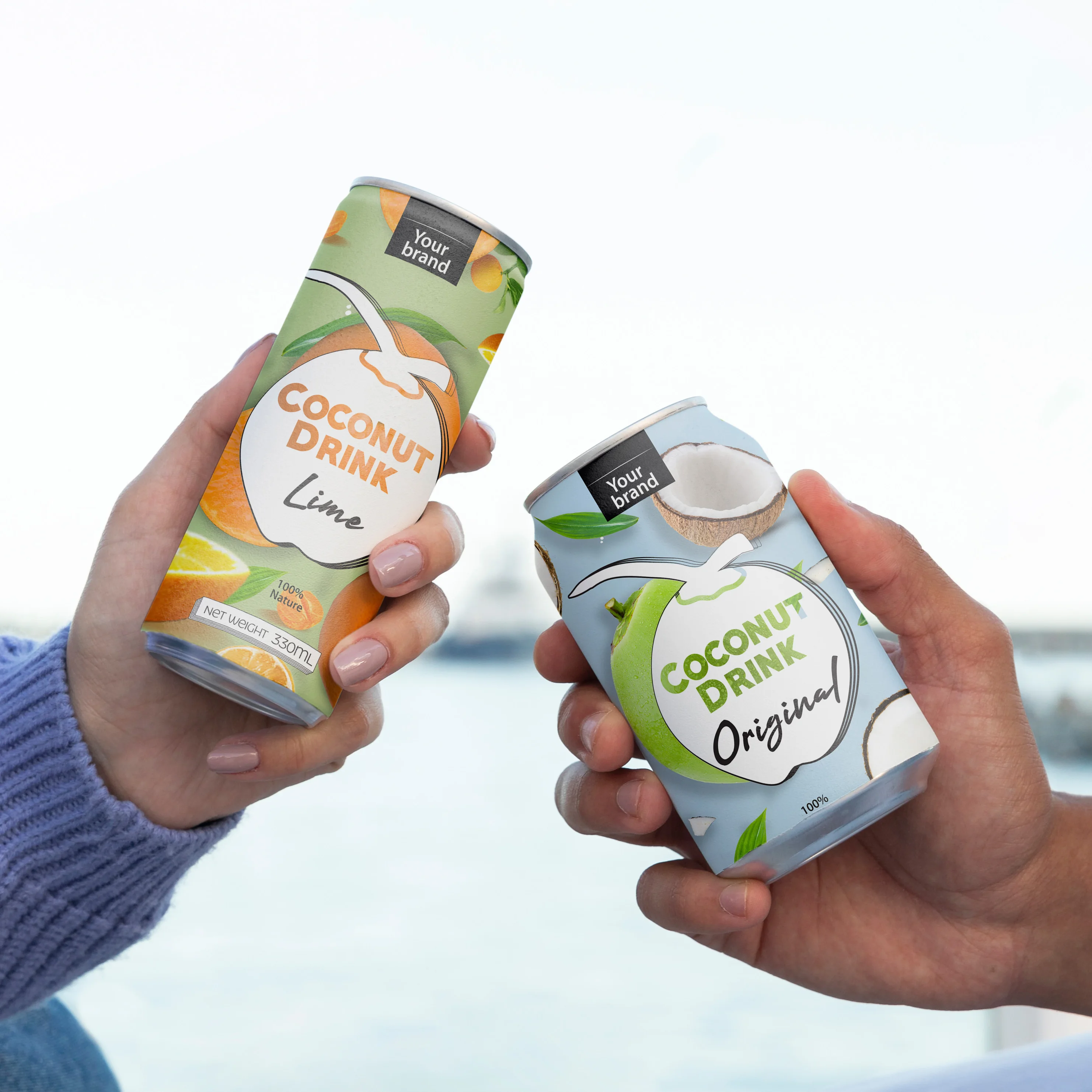 High Quality 330ml 500ml Aluminum Can Coconut Water Juice with Vitamin ...