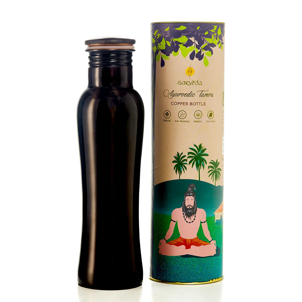 Indian Handcraft Copper Water Bottle Pure Copper Vessel For Home ...