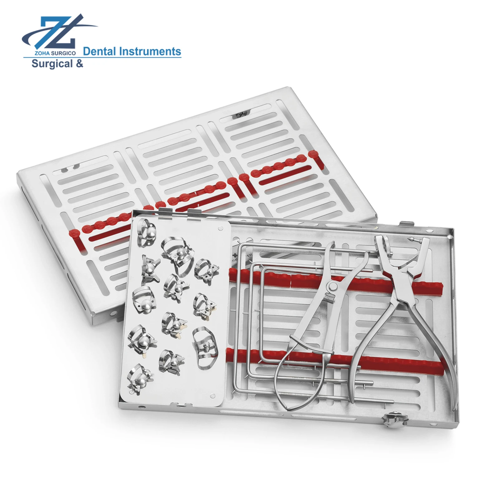 Periodontics Rubber Dam Clamps Set With Plate Professional Dental ...