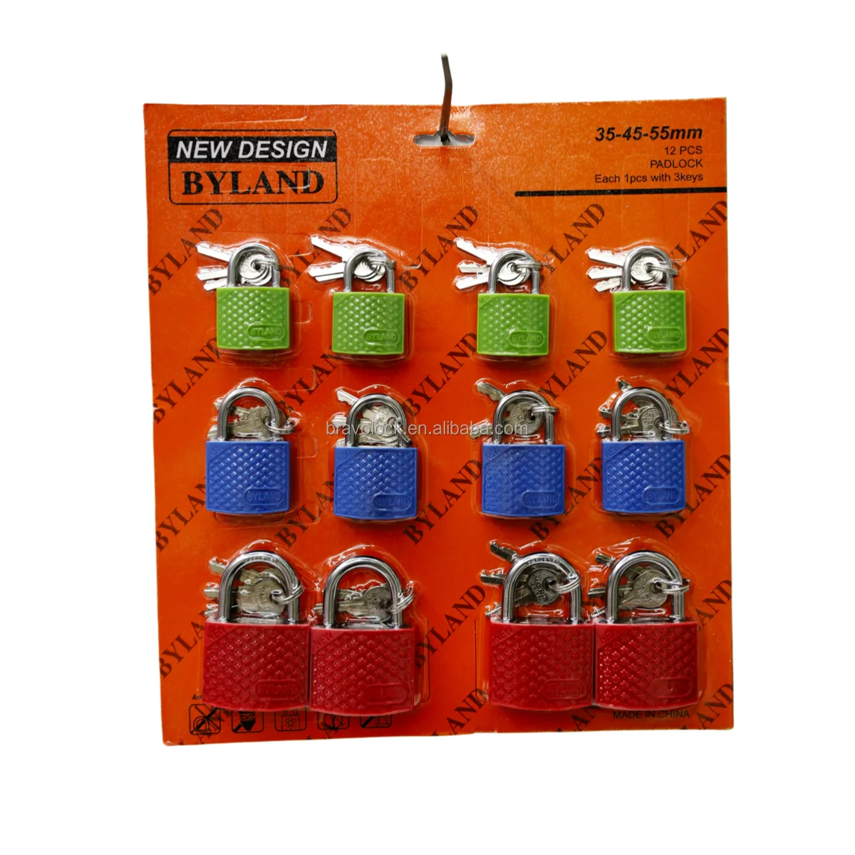 Byland 12 Pcs Padlock Set - Durable & Versatile Solutions