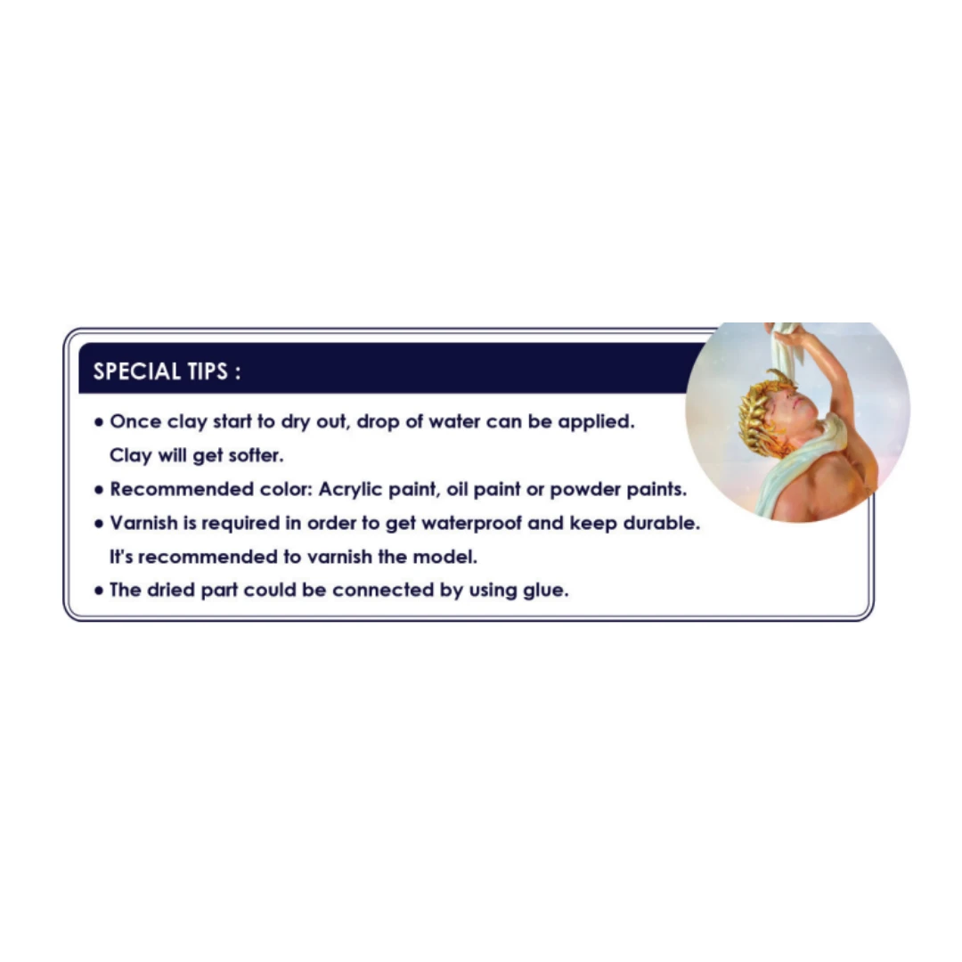 White Color Air Dry Clay Light Weight Soft Air Drying Modeling Clay 500 ...