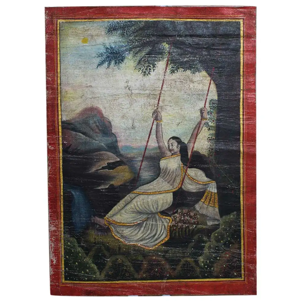 Handmade Modern Indian Mohini or the Temptress on Swing