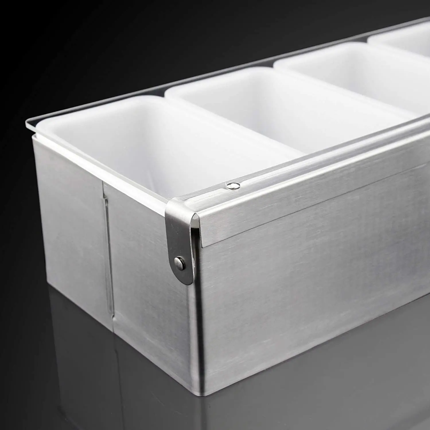 Container Box Compartment Food Grade Steel Plastic Condiment Rack ...