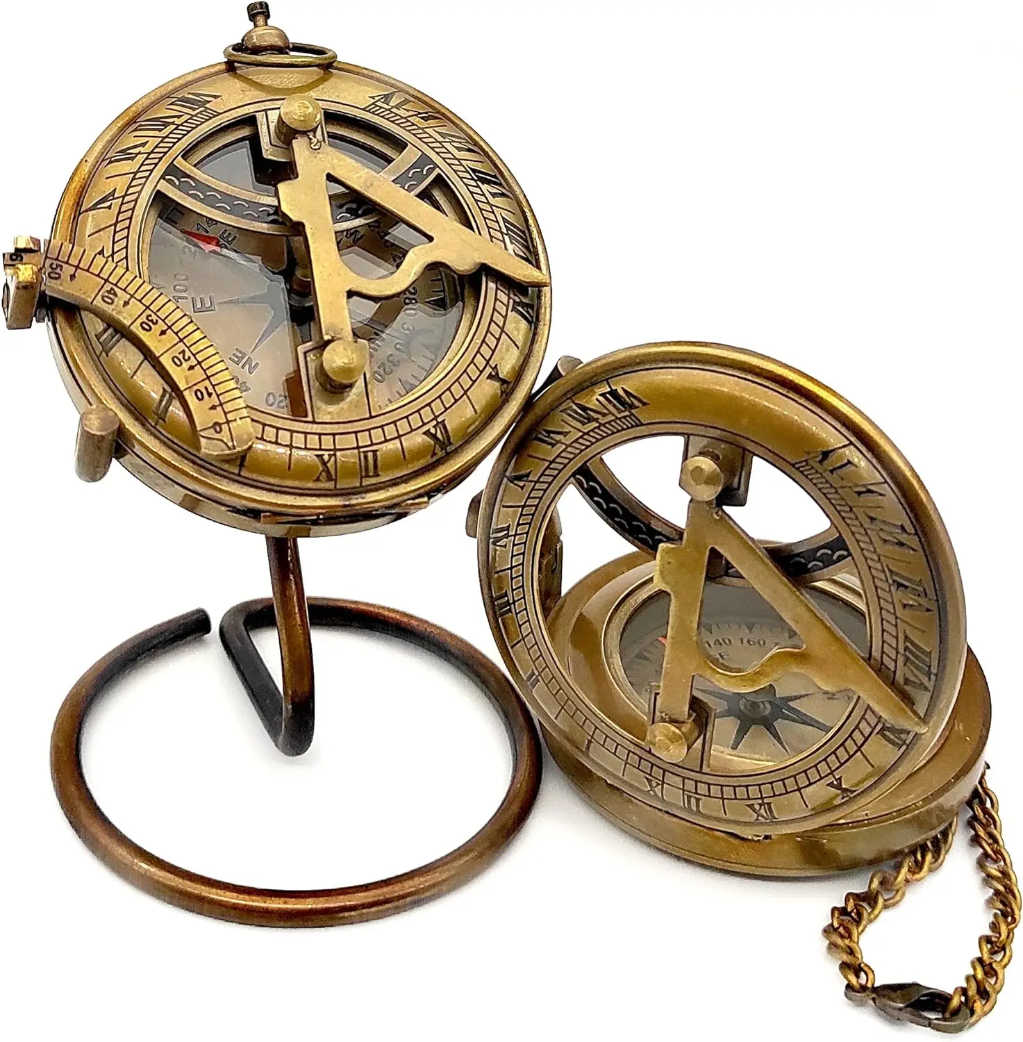 Sundial Compass 3'' with Display Stand or Leather Case-Perfect Desk ...