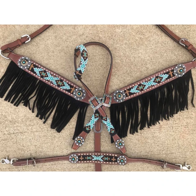 Hot and Trendy Look Hand Tooled Western Horse Tack Set Leather Western ...