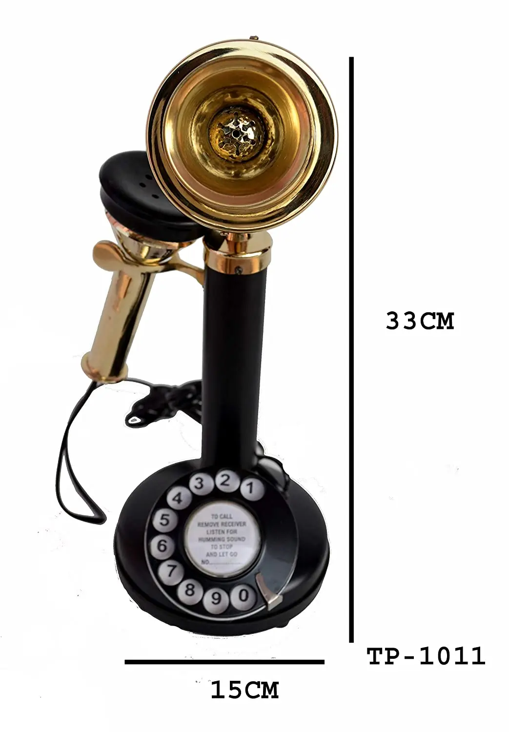 Metal Craft Brass Landline Telephone Traditional Rotary Dial Home And ...
