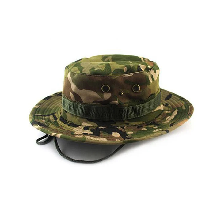 Hunting Boonie Bucket Hat with Adjustable Chin Drawstring Camouflaged ...