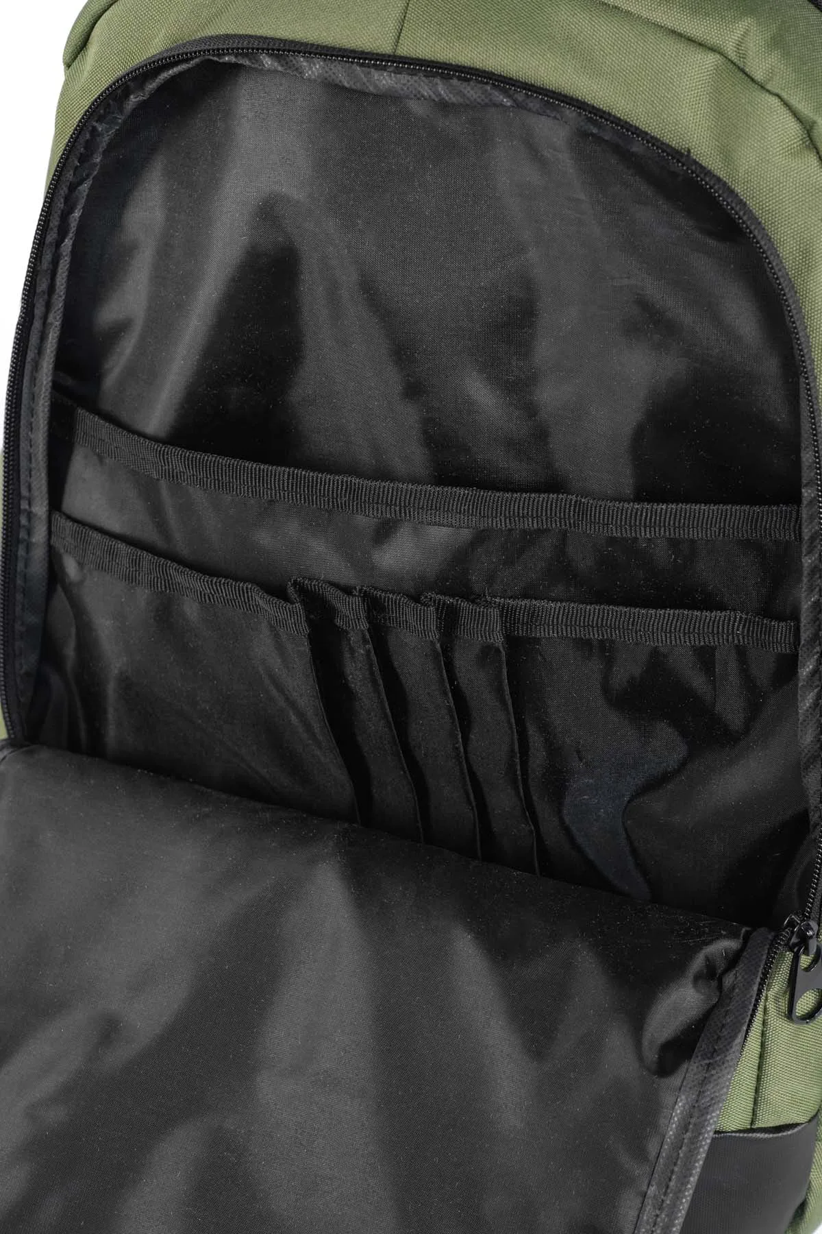 Premium Waterproof Khaki Two Compartment Backpack With Multiple ...