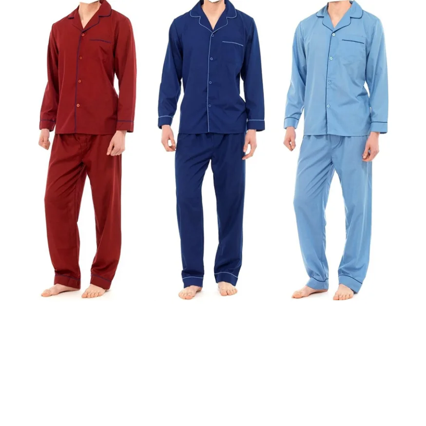 Two Piece Male Sleepwear Silk Gown Sets Satin Men Sleepwear Sets Plus ...