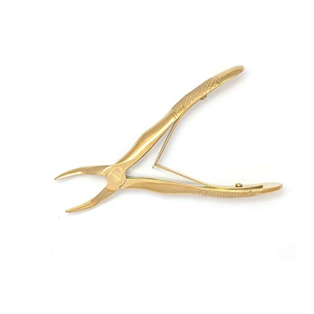 Dental Tooth Extraction Forceps Set Of 7 Gold Plated For Baby Teeth ...