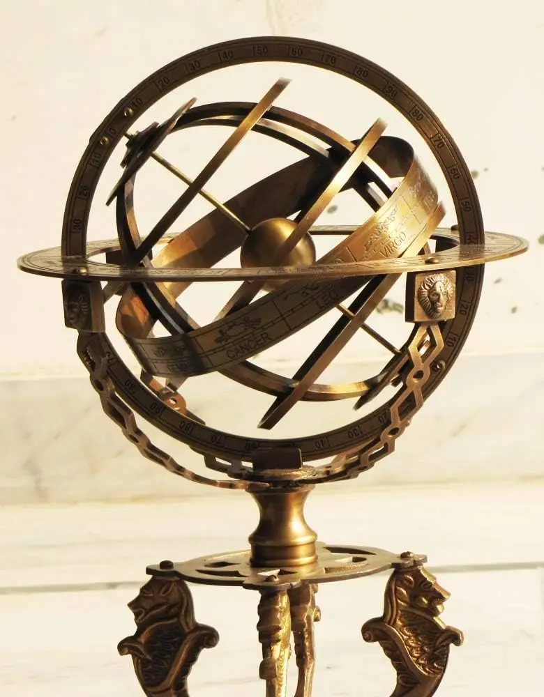Antique Finish Solid Brass Zodiac Globe Sphere Armillary 43 Cm/compass ...